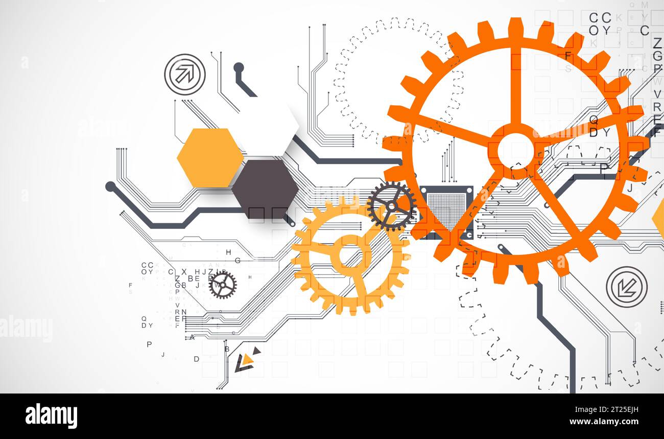 Abstract technology background. Cogwheels ART theme. Vector ...