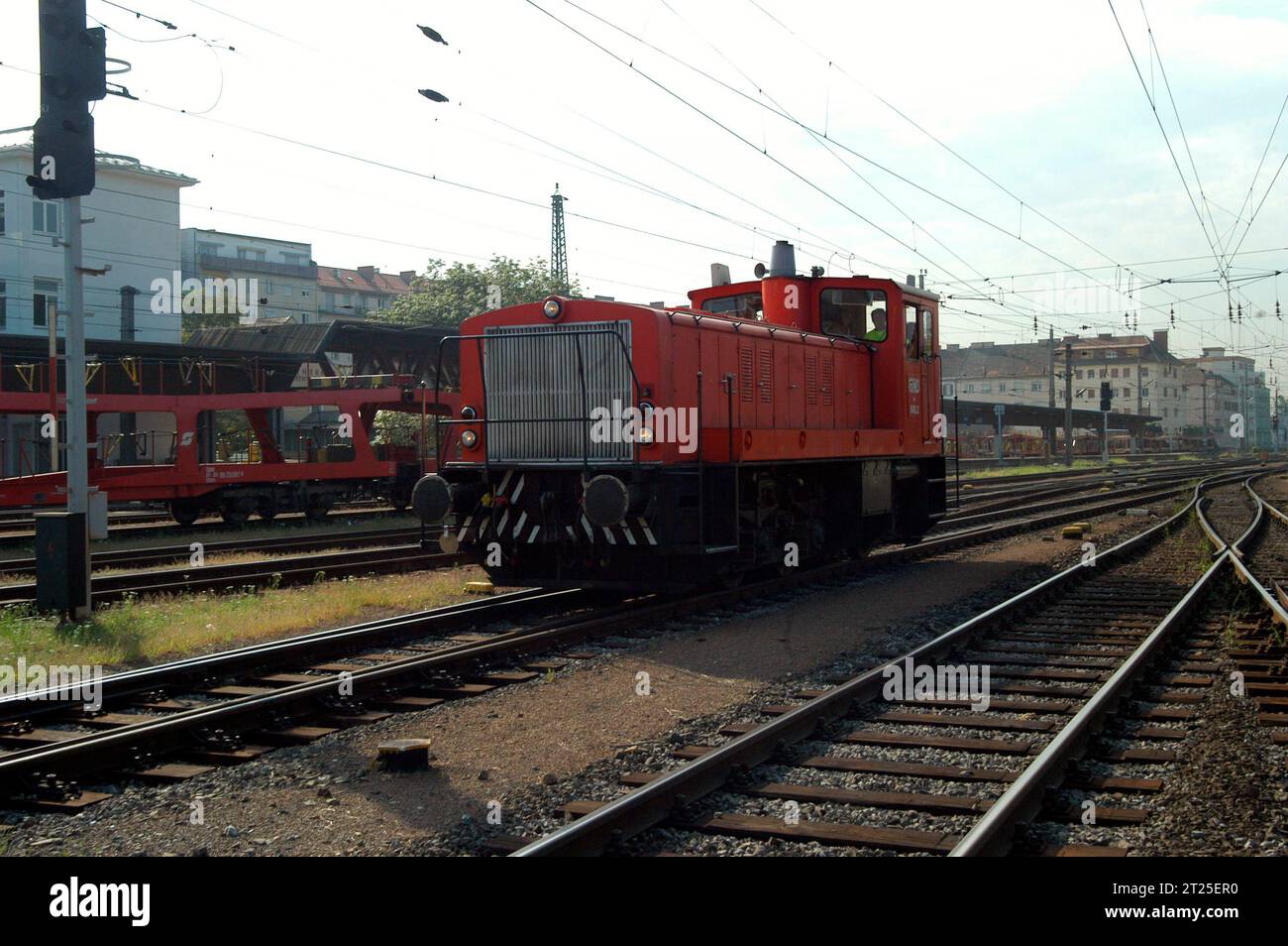 a OEBB locomotive or engine, a rail transport vehicle for train ...