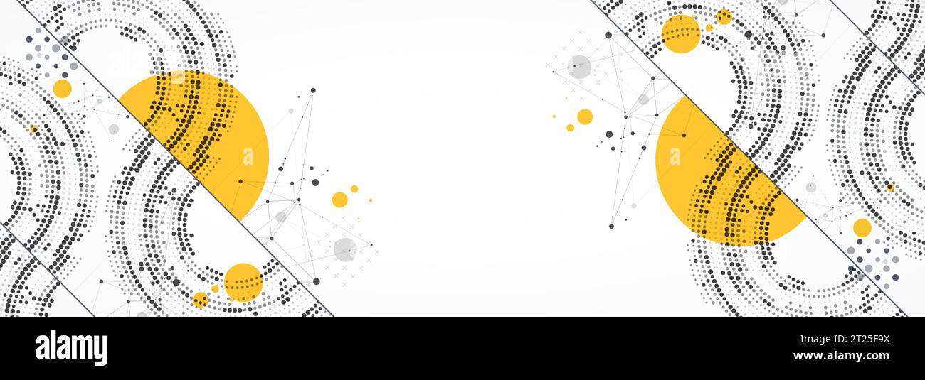 Halftone theme vector. Science abstract background with connecting dots and lines Stock Vector ...