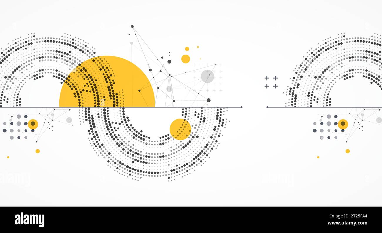 Halftone theme vector. Science abstract background with connecting dots and lines Stock Vector ...