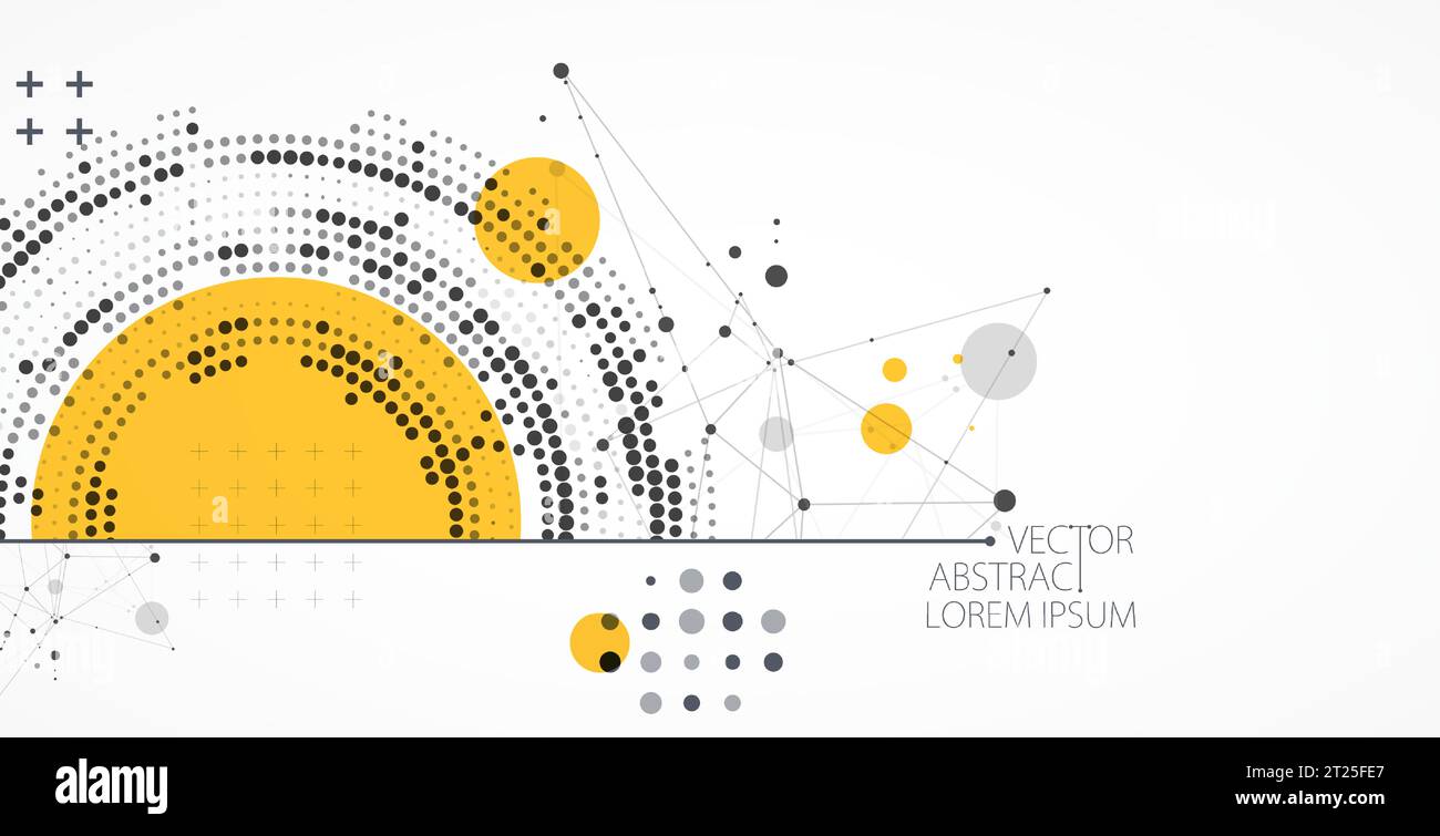 Halftone theme vector. Science abstract background with connecting dots and lines Stock Vector ...