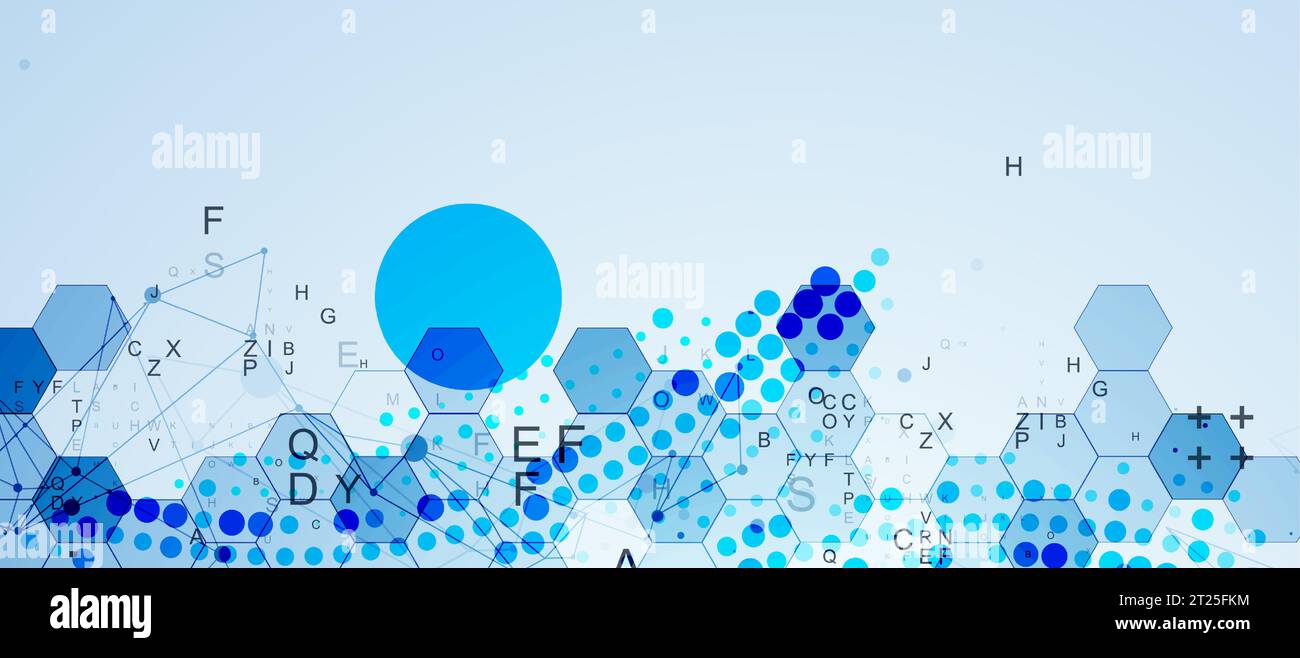 Abstract hexagon background with plexus effect and letters for design works. Vector Stock Vector ...