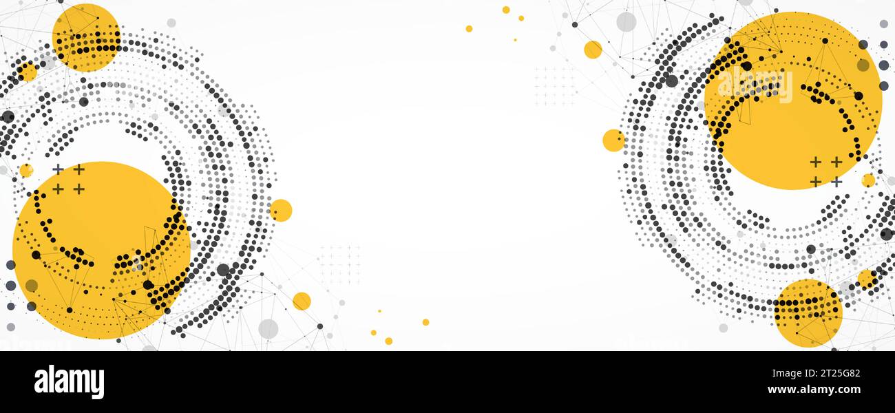 Halftone theme vector. Science abstract background with connecting dots and lines Stock Vector ...