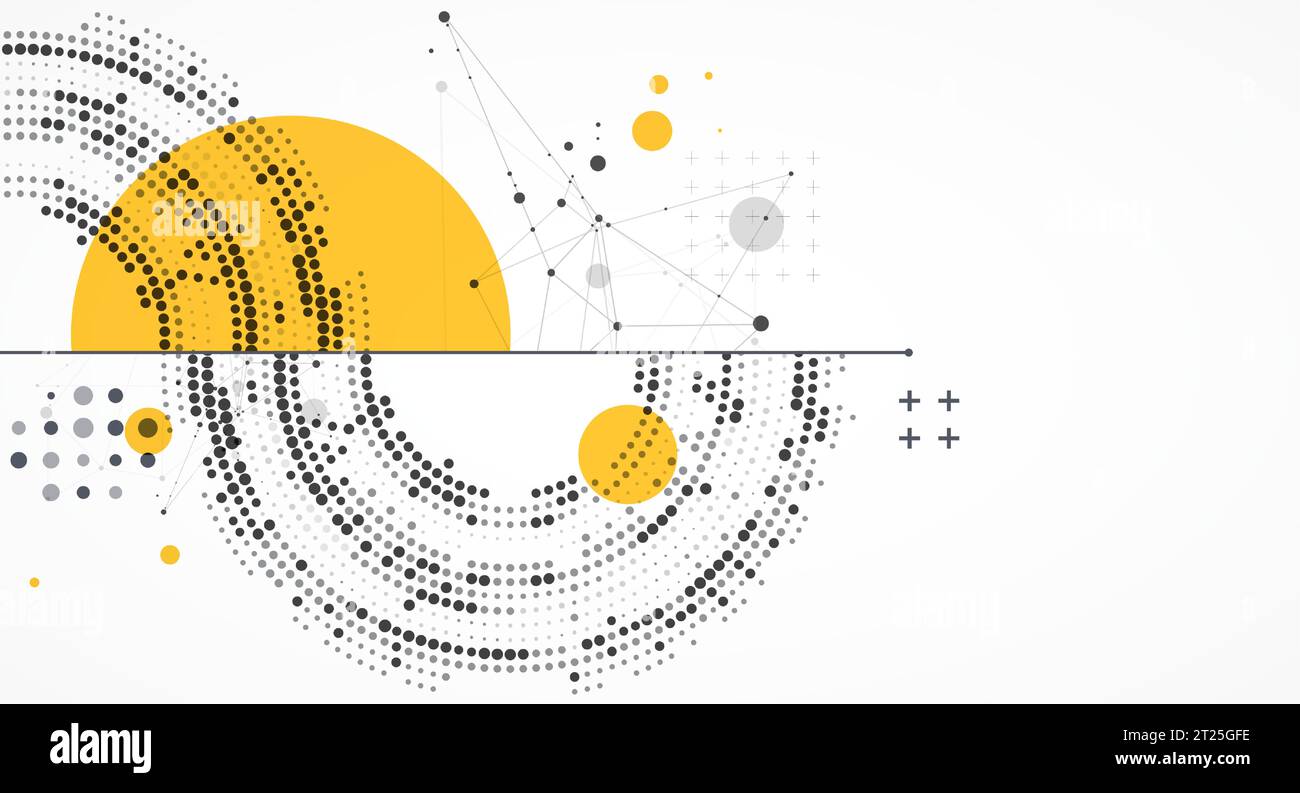 Halftone theme vector. Science abstract background with connecting dots and lines Stock Vector ...