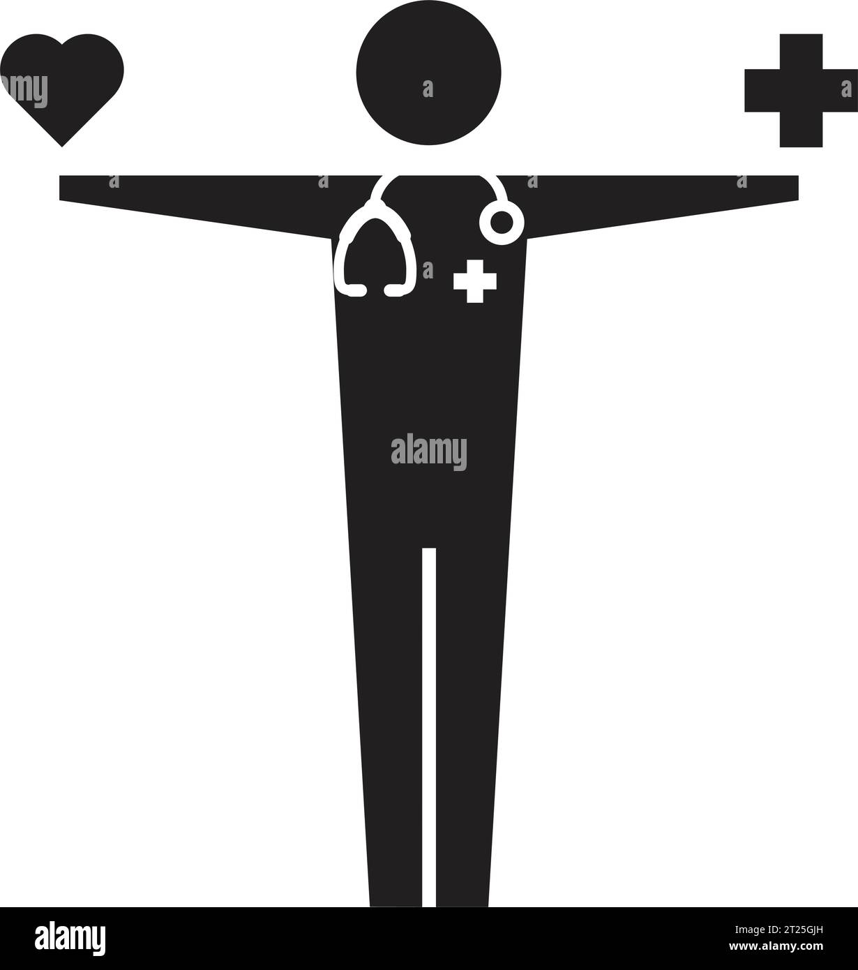 Doctor icon vector male pictogram with heart symbol for medical ...