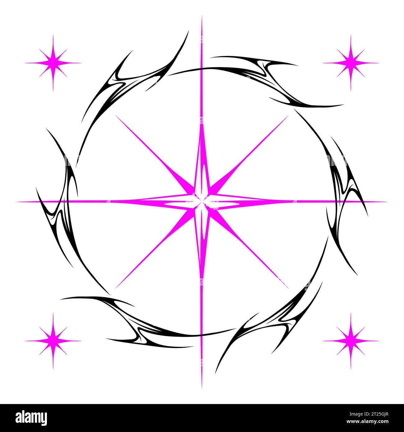 Cyber sigilism design. Neo tribal gothic style shape Stock Vector Image ...