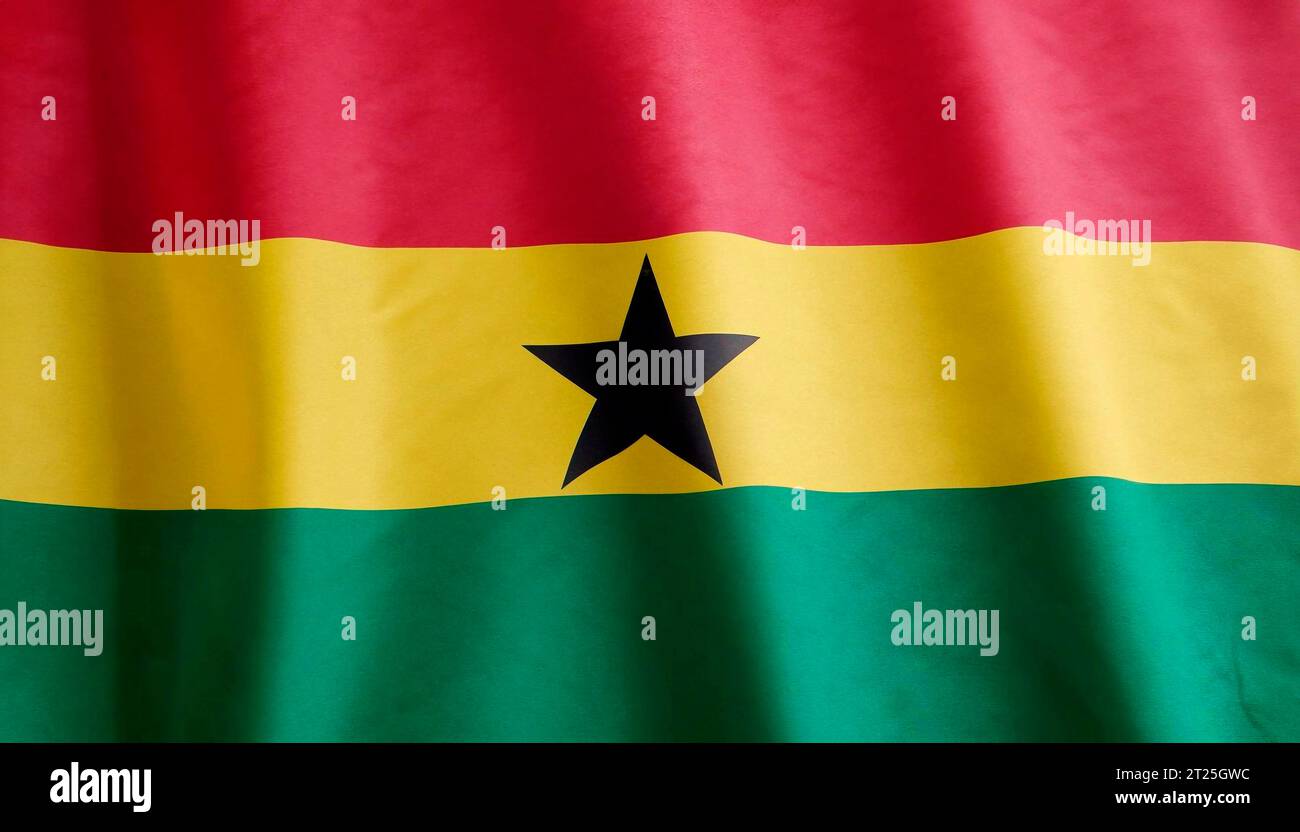 Flag of Ghana. Fabric texture of the flag of Ghana Stock Photo - Alamy