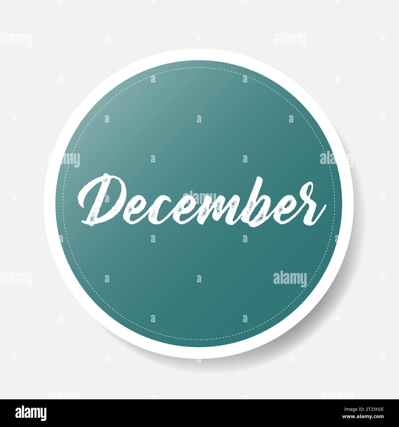 December green round sticker on white background, vector illustration ...
