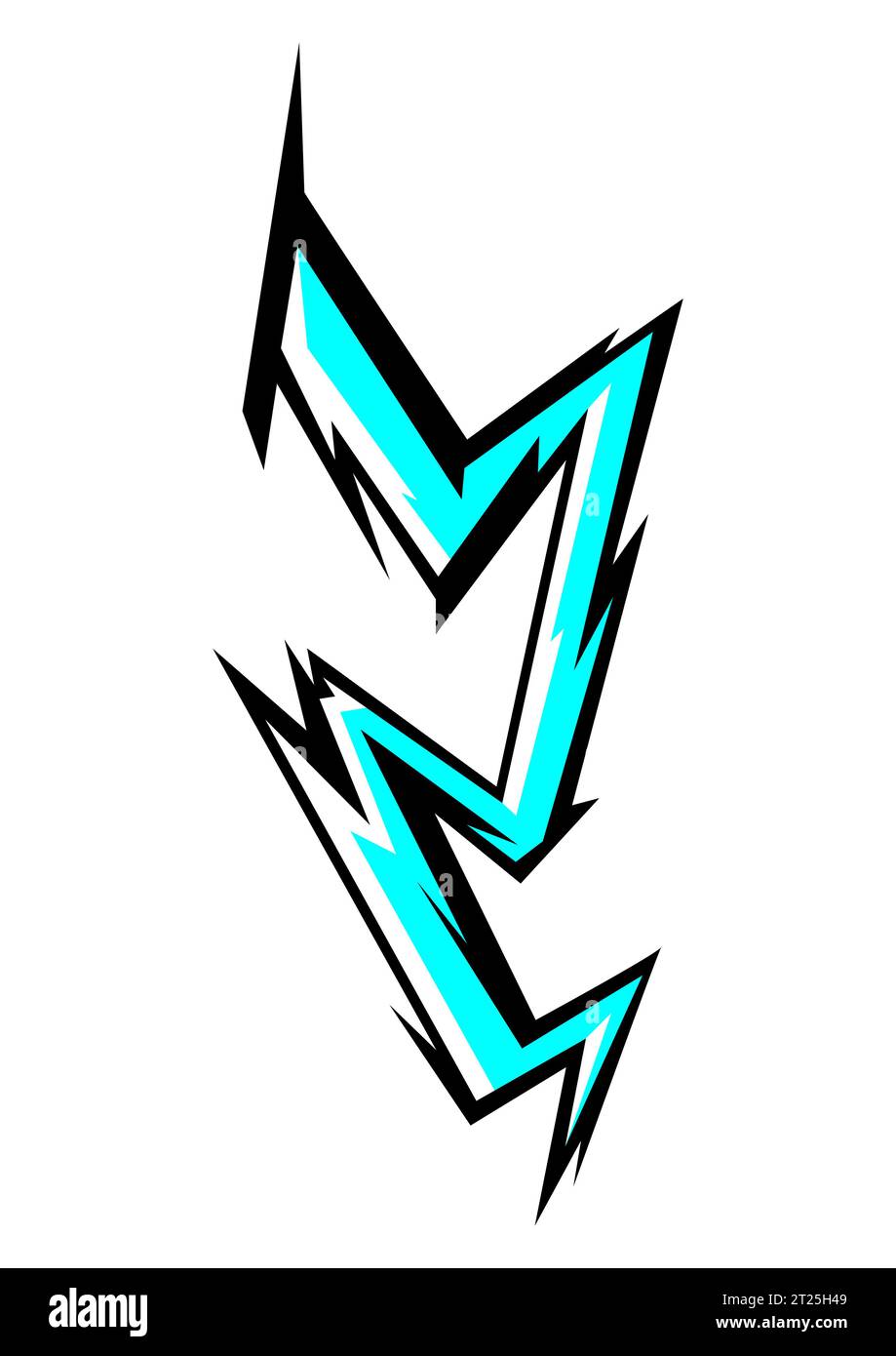 Illustration of cartoon lightning. Grunge graffiti stylized image of ...