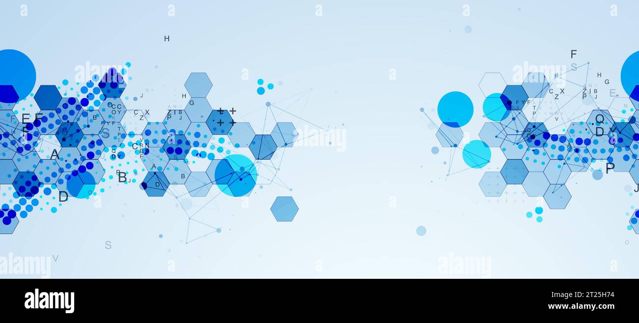 Abstract hexagon background with plexus effect and letters for design works. Vector Stock Vector ...