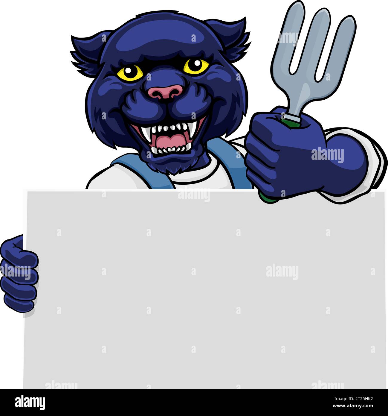 Gardener Panther Cartoon Tool Handyman Mascot Stock Vector Image & Art ...