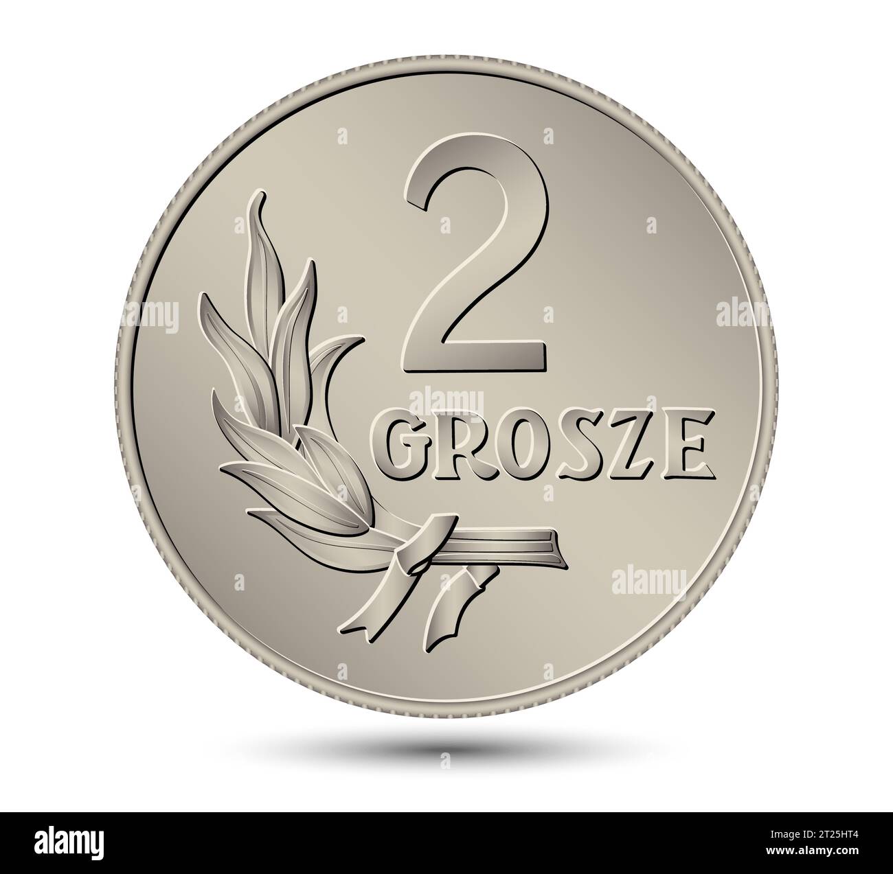 Reverse Polish money, two grosz coin. Vector illustration Stock Vector ...