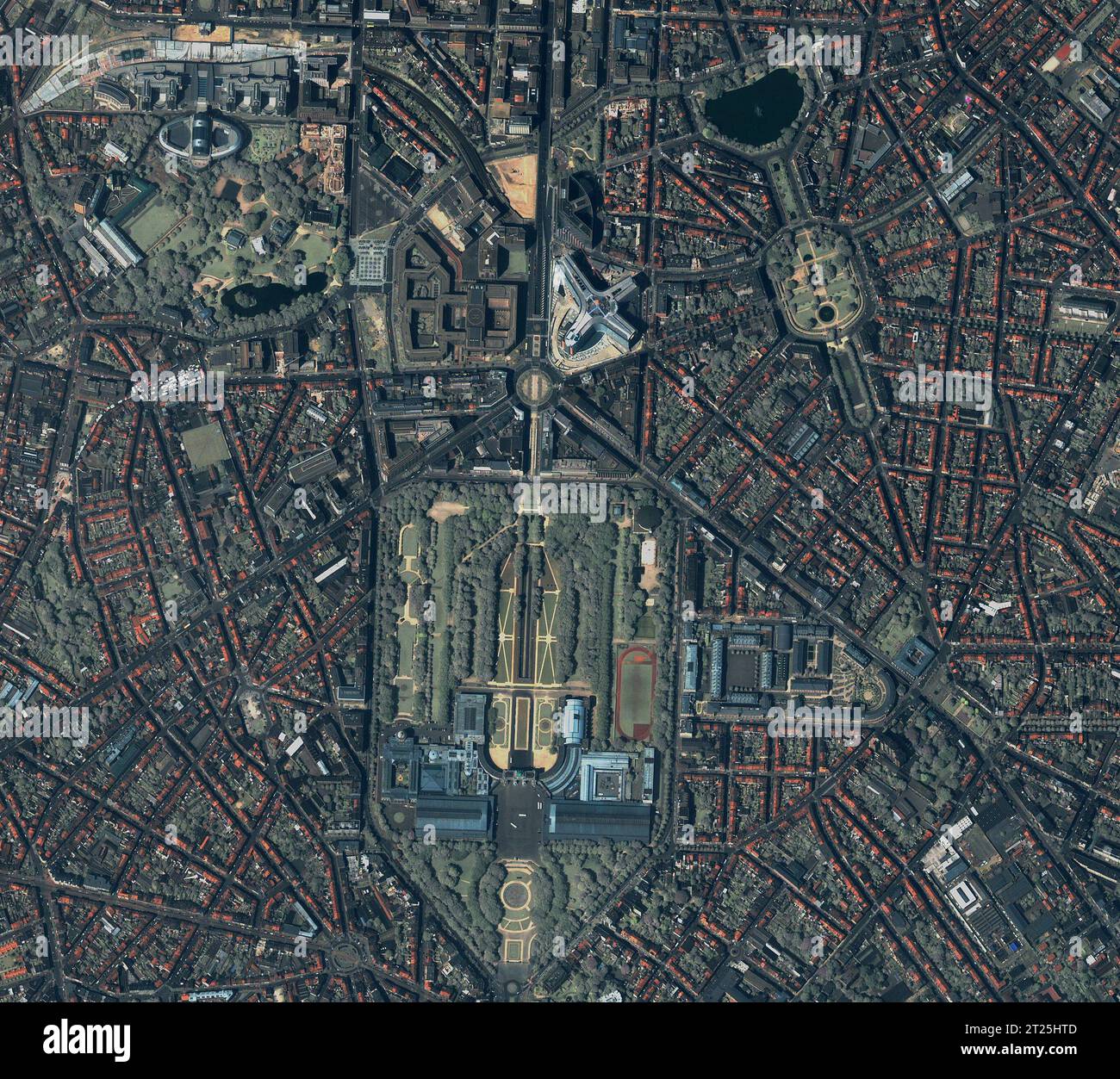 City, buildings and aerial of road for map with street lines ...