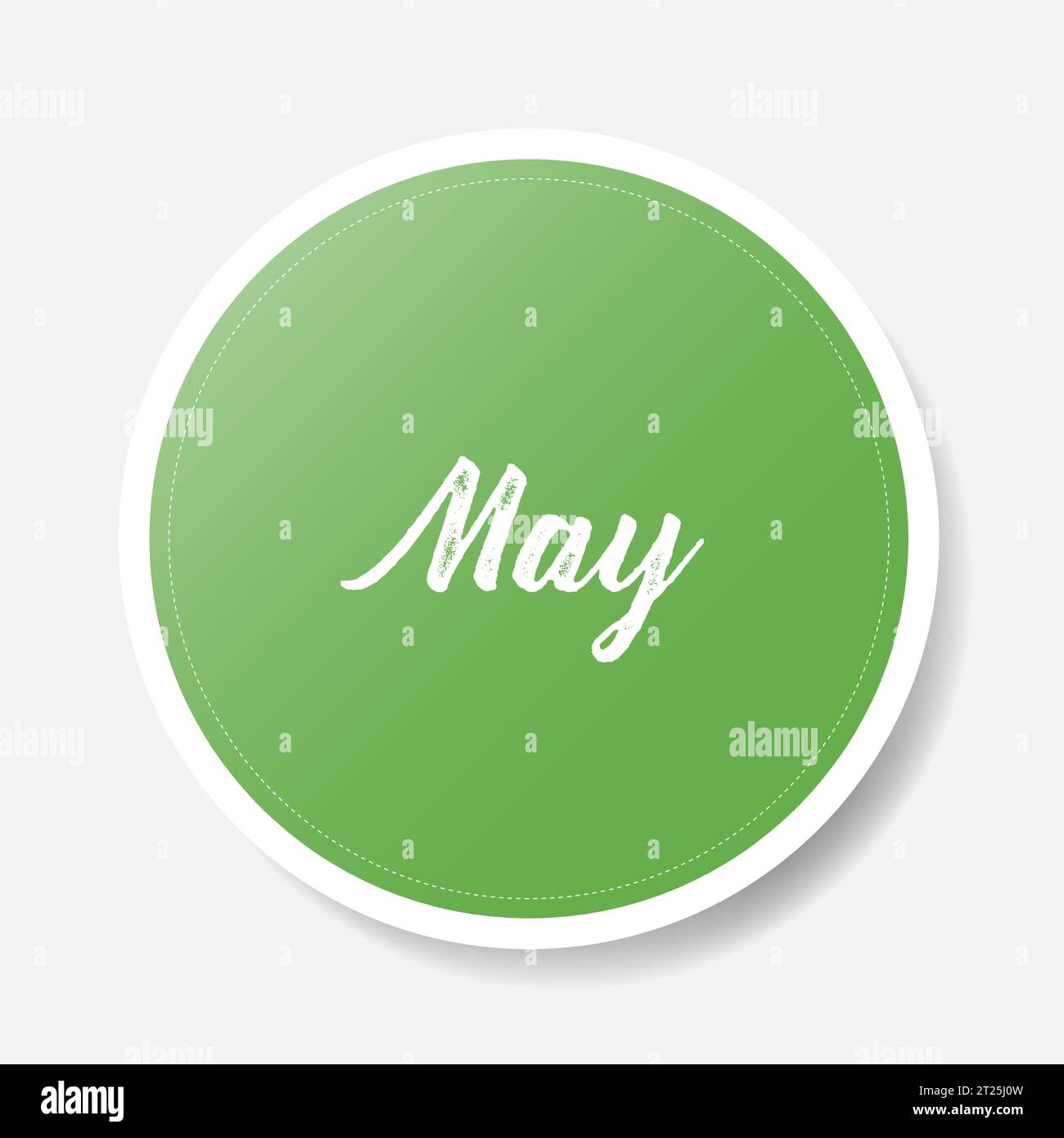 May green round sticker on white background, vector illustration Stock ...