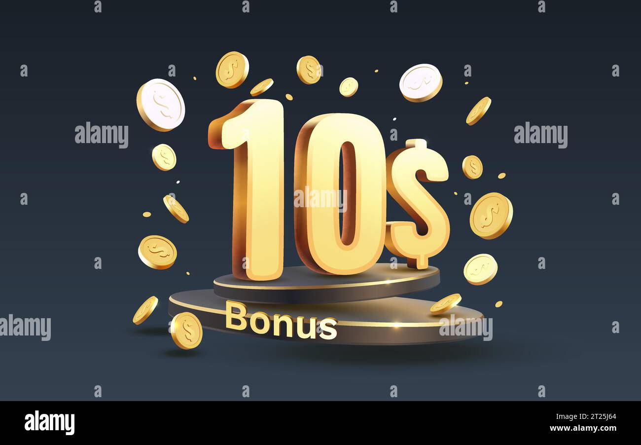 Bonus 10 dollar and coins coupon special voucher, Check banner special ...