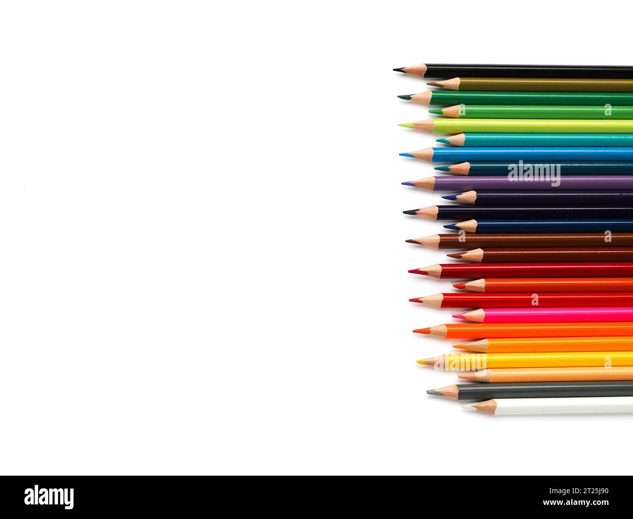 Colored pencils on white background Stock Photo - Alamy