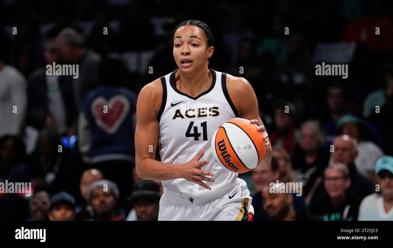 Las Vegas Aces' Kiah Stokes (41) during the first half in Game 3 of a ...