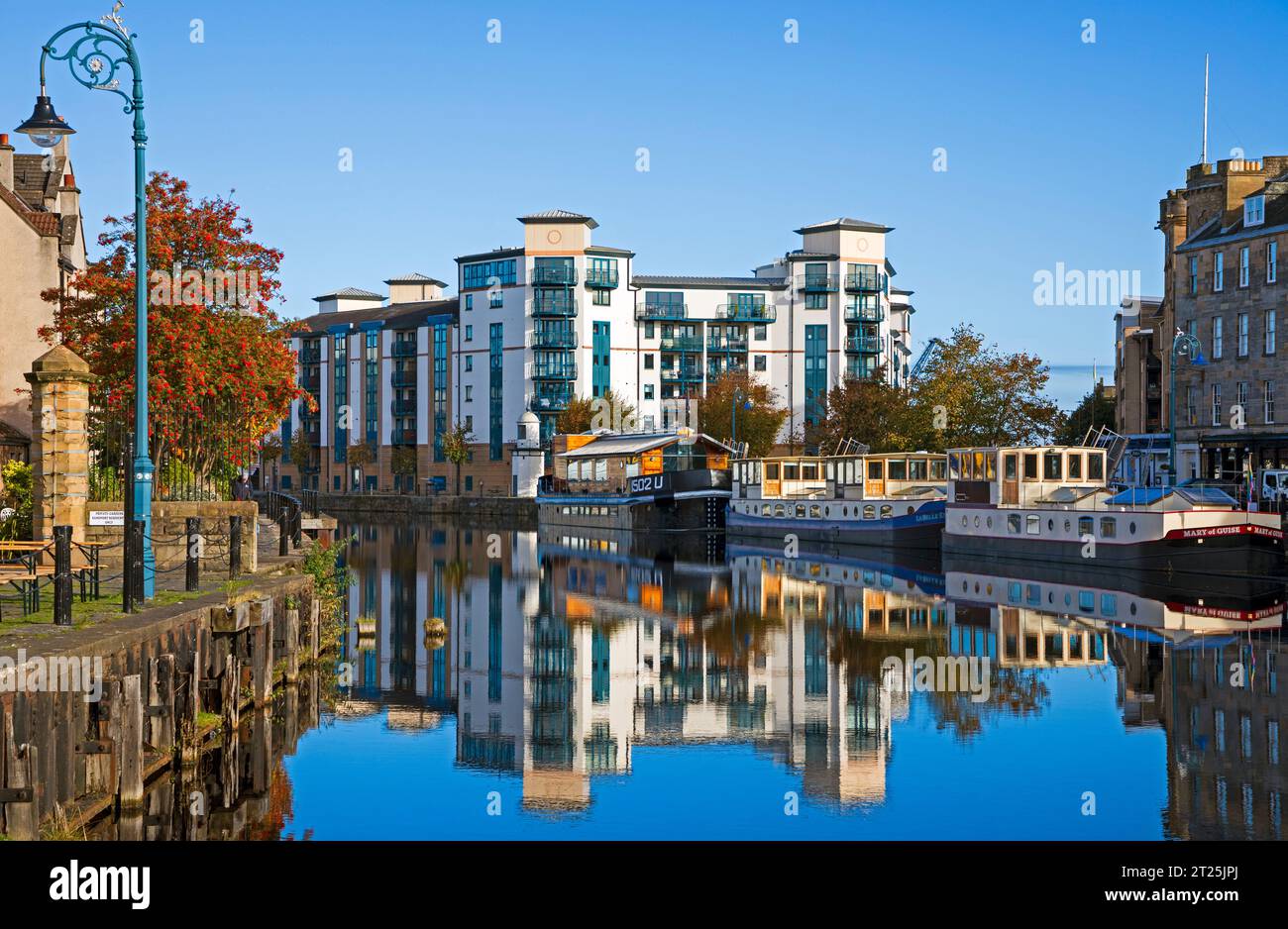 The Shore, with Water of Leith walkway on the left, Leith, Edinburgh ...