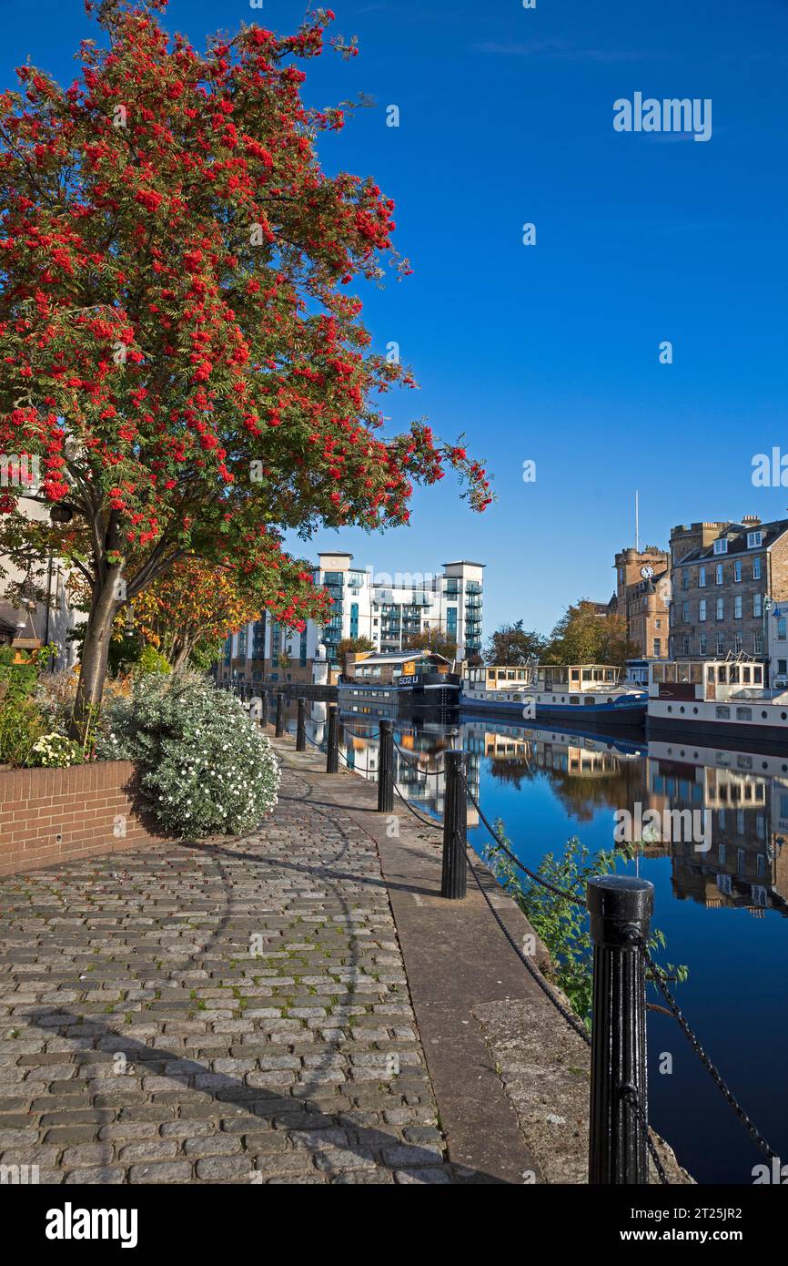 The Shore, with Water of Leith walkway on the left, Leith, Edinburgh ...