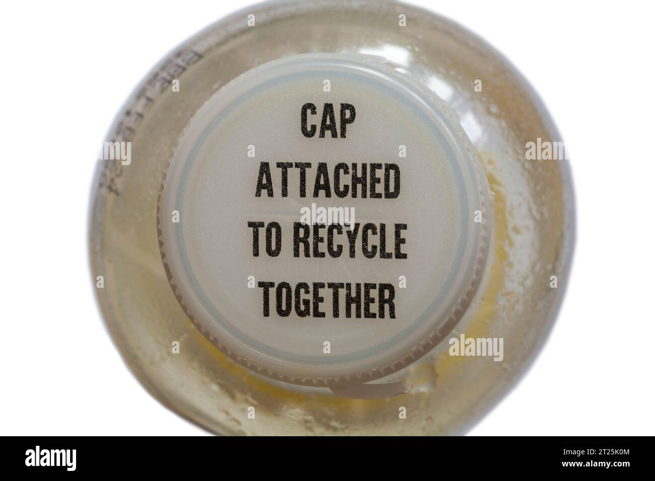 cap attached to recycle together - cap on bottle of orange Juice Burst ...