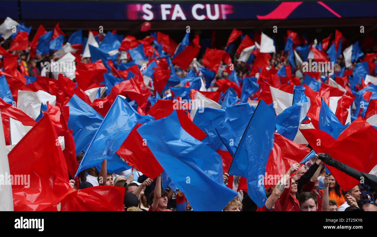Crystal palace fans display their flag hi-res stock photography and ...
