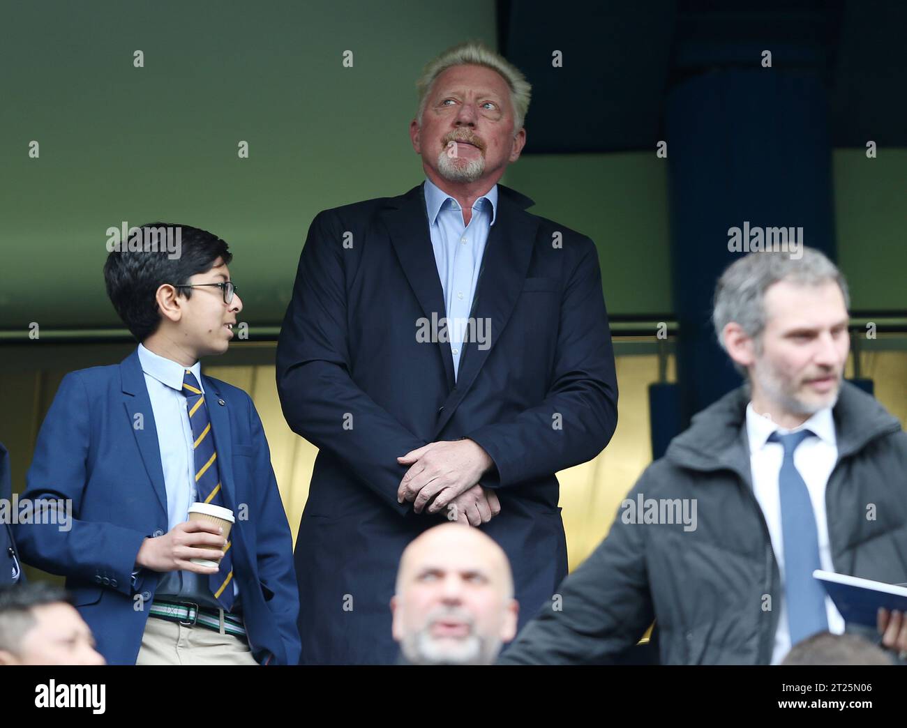 Boris Becker watches on from the stands at Stamford Bridge. - Chelsea v ...