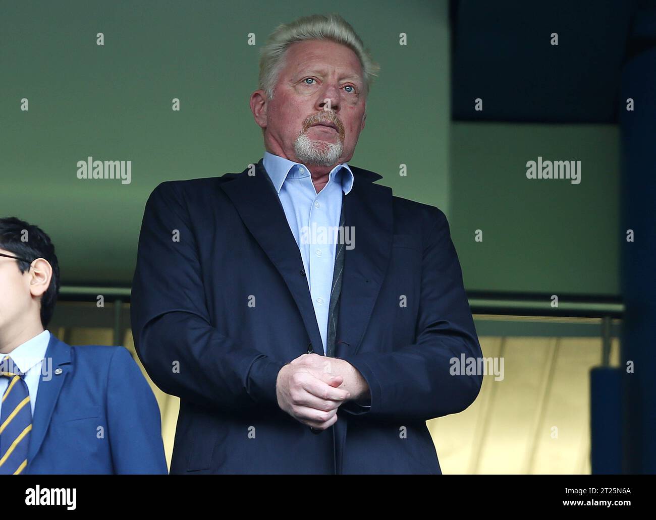 Boris Becker watches on from the stands at Stamford Bridge. - Chelsea v ...
