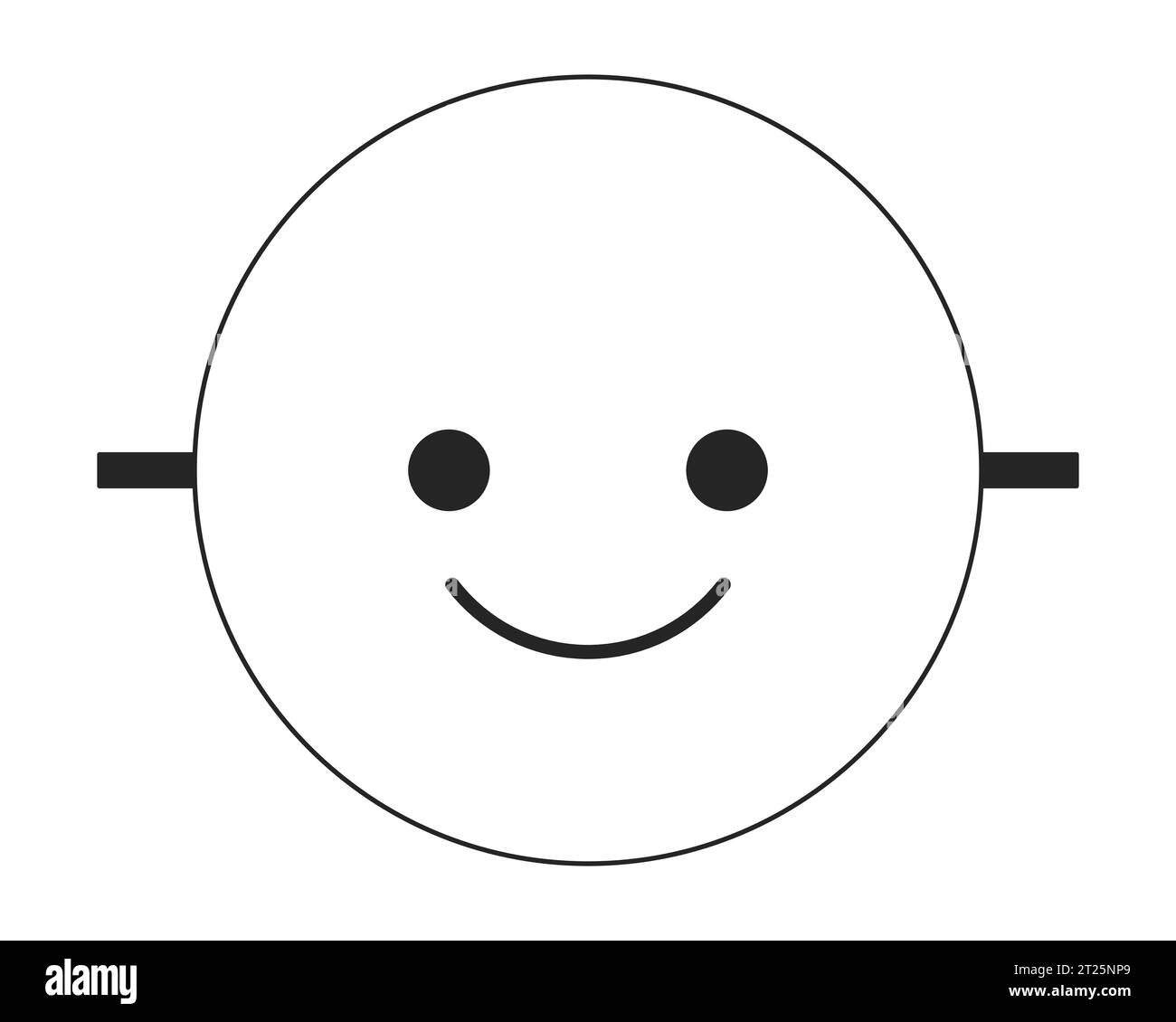 Emoji Face Flat Monochrome Isolated Vector Object Stock Vector Image