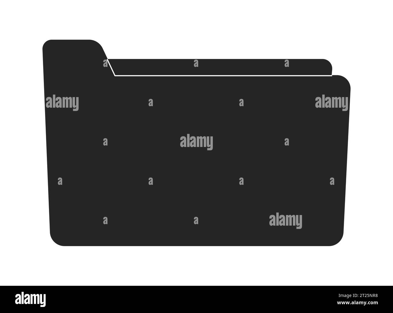 Folder with personal information flat monochrome isolated vector object ...