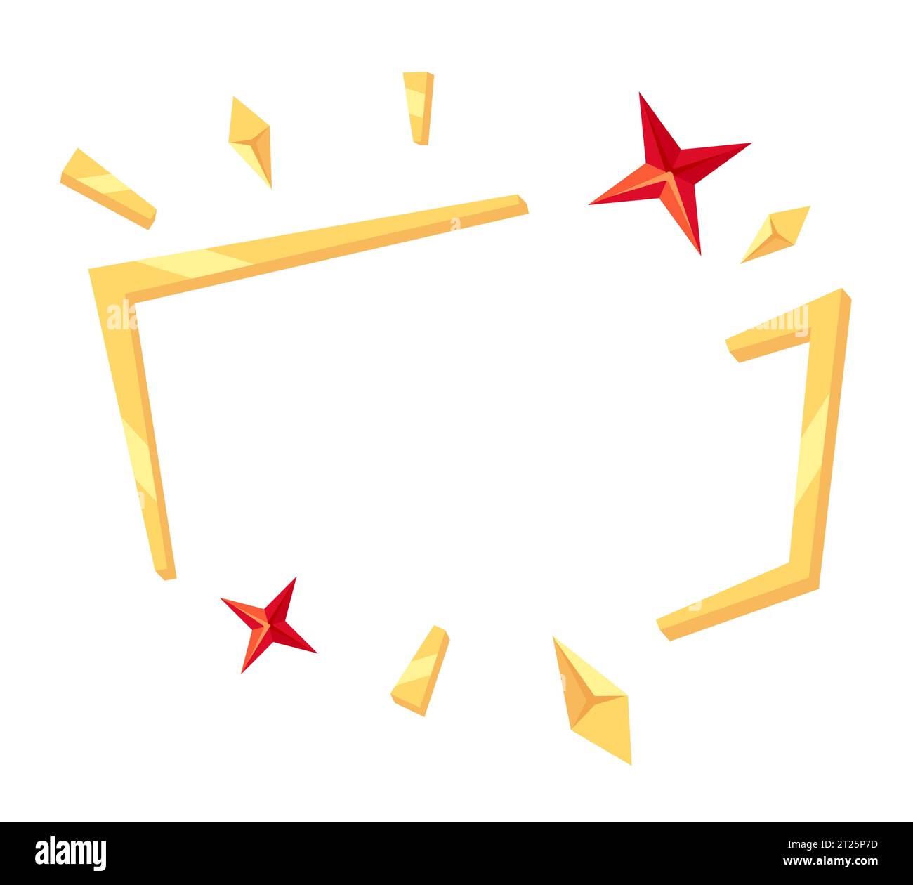 Golden decorated frame with stars 2D cartoon object Stock Vector Image ...