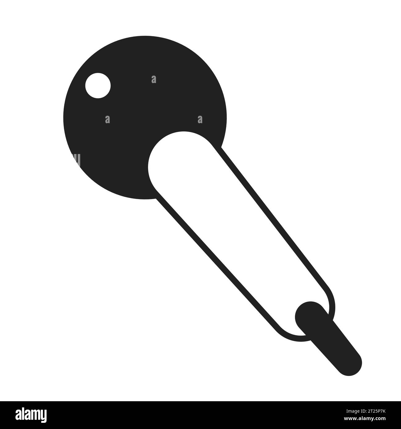 Mic microphone black and white 2D cartoon object Stock Vector Image ...