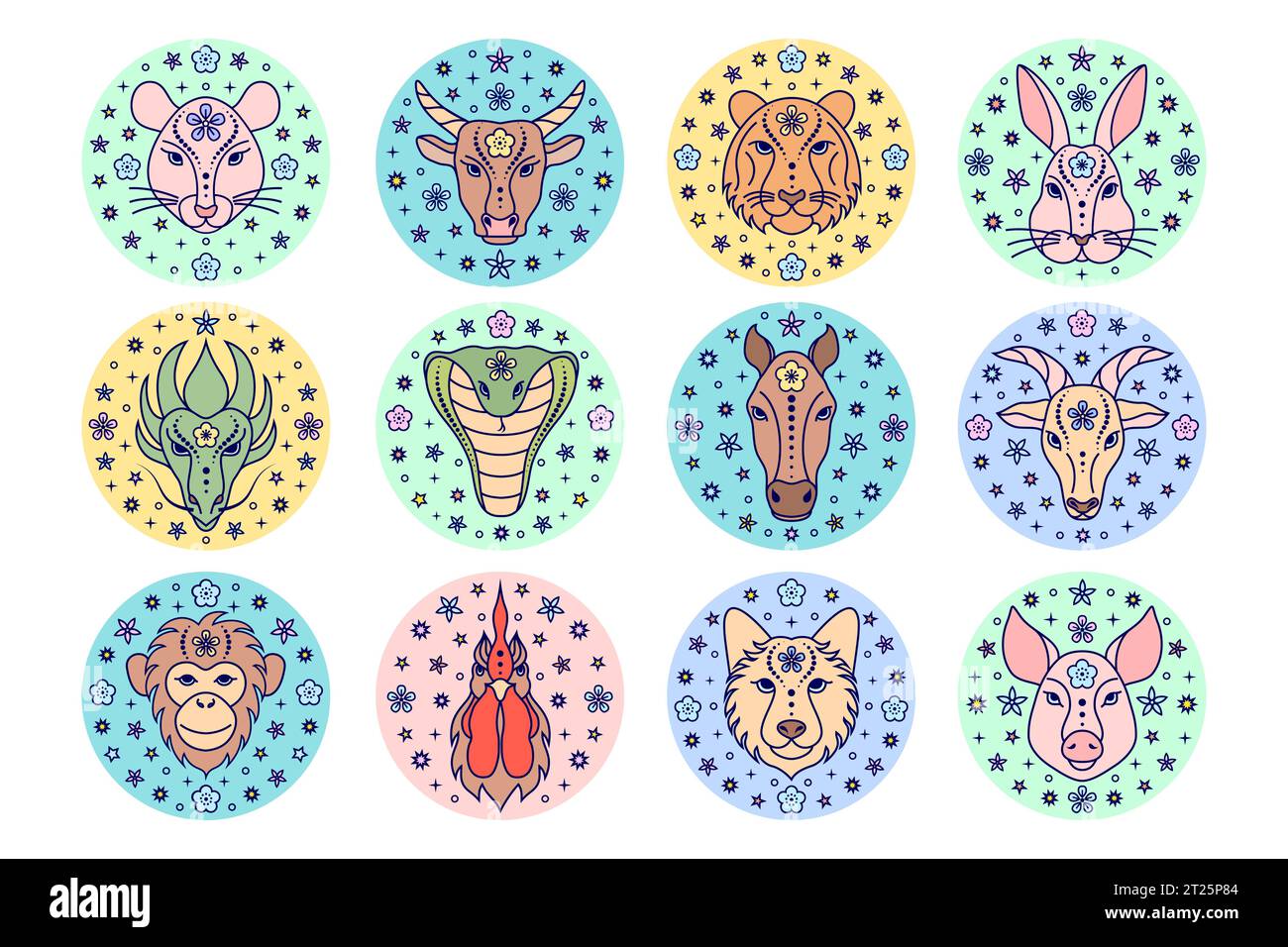 Chinese Zodiac Signs Stock Vector Image & Art - Alamy