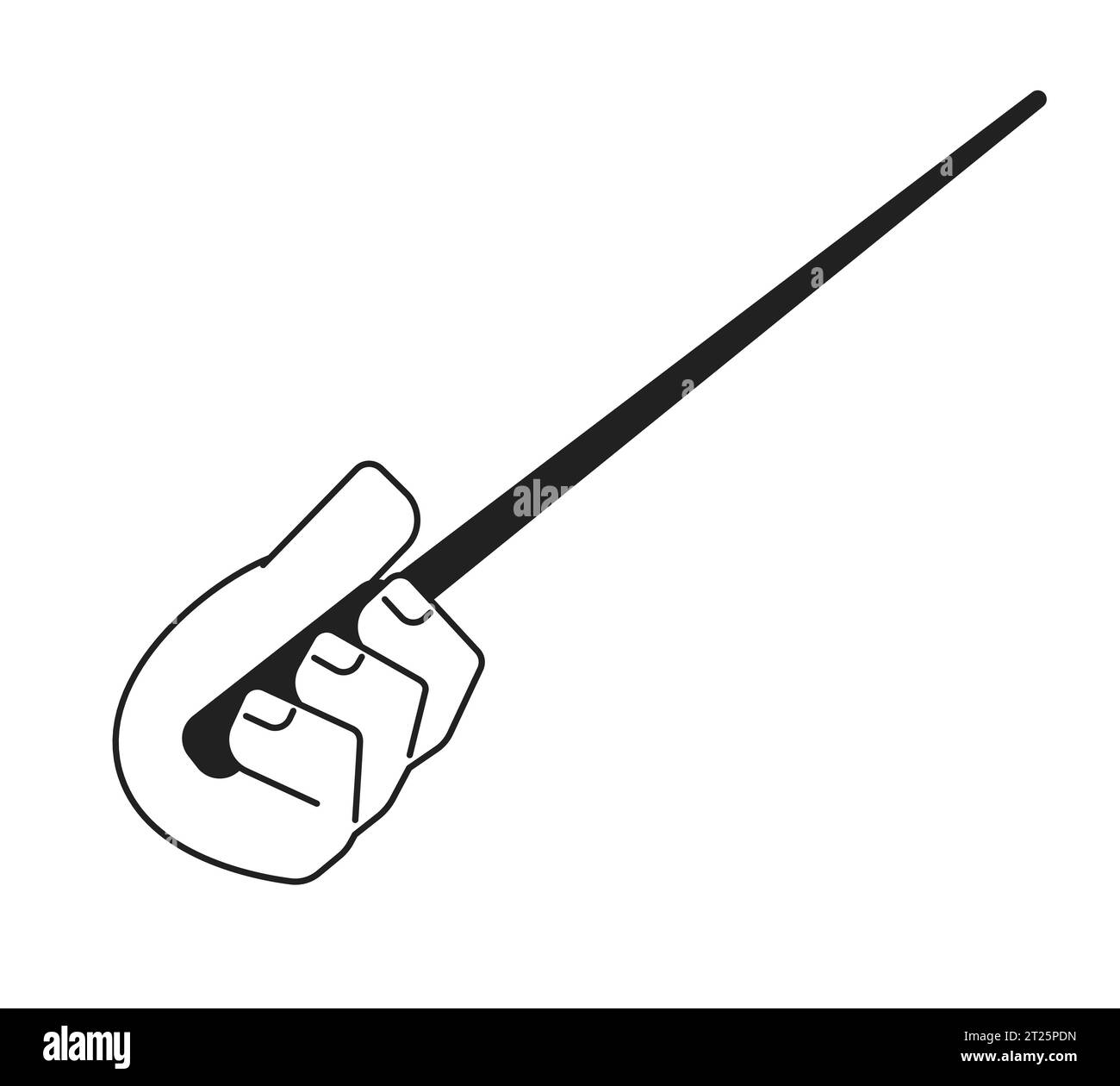 Hand holding stick cartoon hand outline illustration Stock Vector Image ...