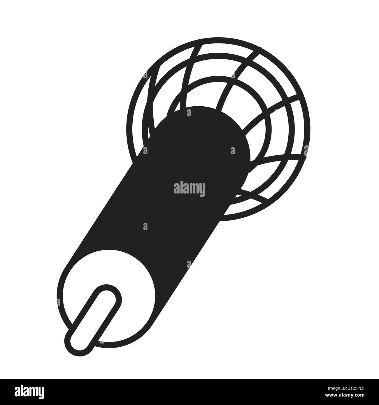 Stage microphone black and white 2D cartoon object Stock Vector Image ...