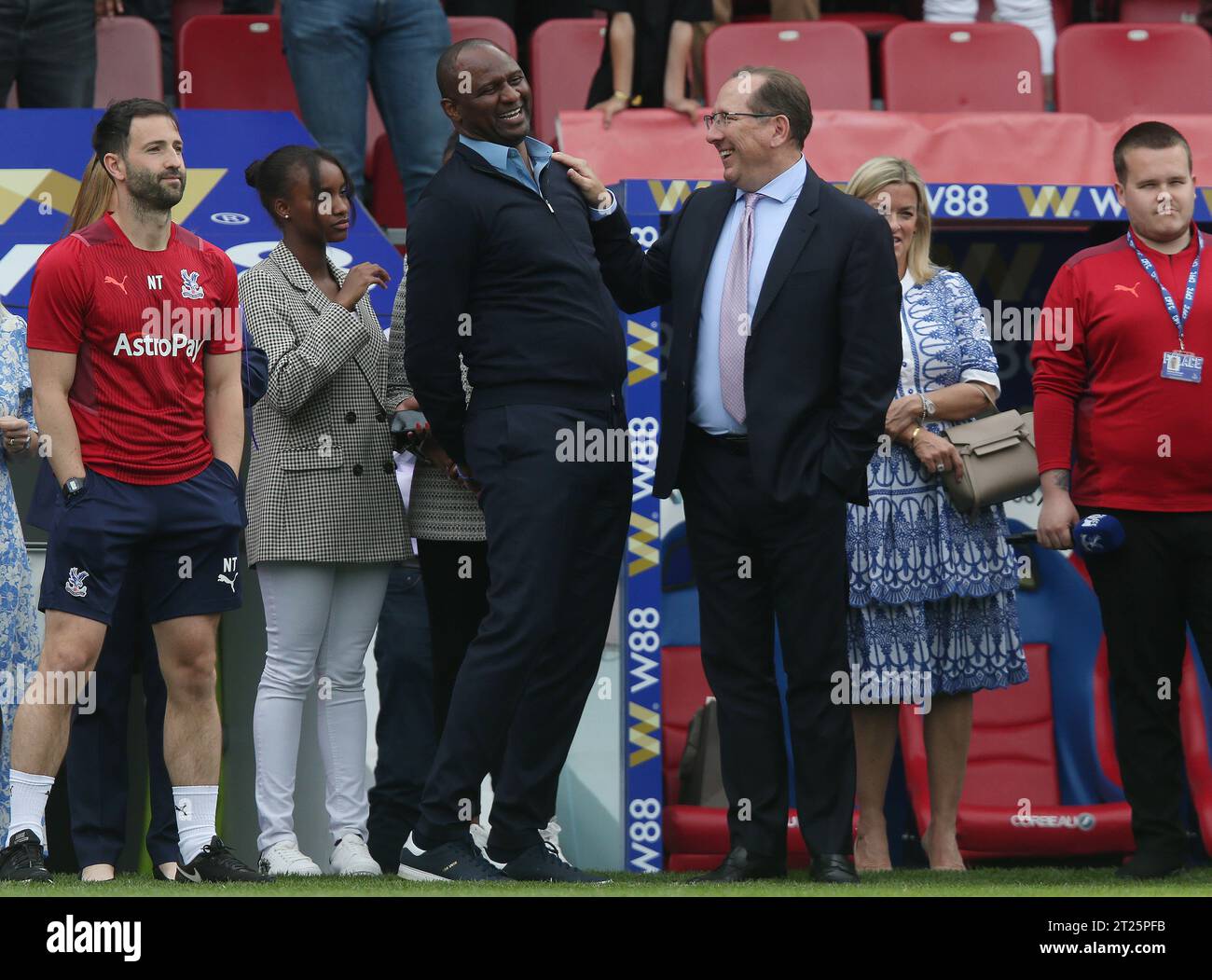Patrick Vieria Manager of Crystal Palace chats with John Textor Co ...