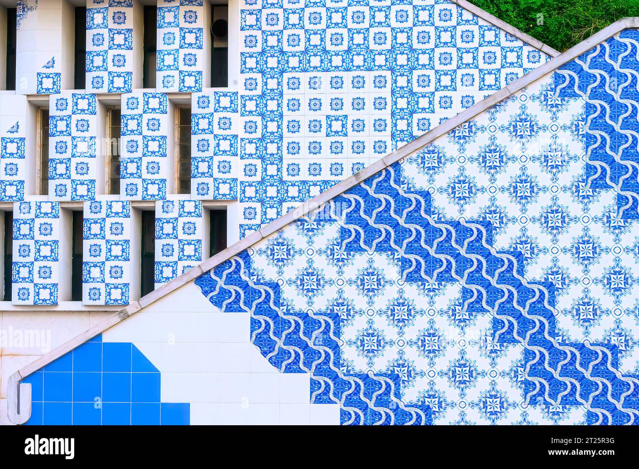 Lisbon, Portugal, blue pattern and mosaic made with blue and white ...