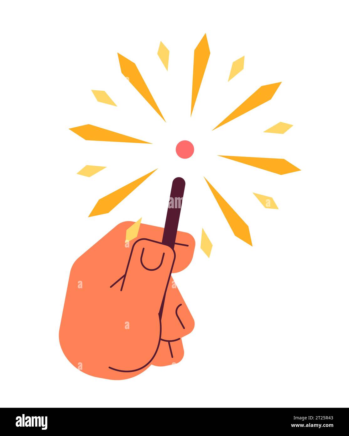 Middle eastern hand holding sparkler flare cartoon character hand ...