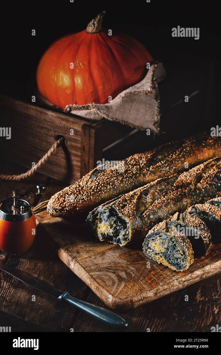 Homemade crusty sourdough bread oven baked made with wheat, activated ...