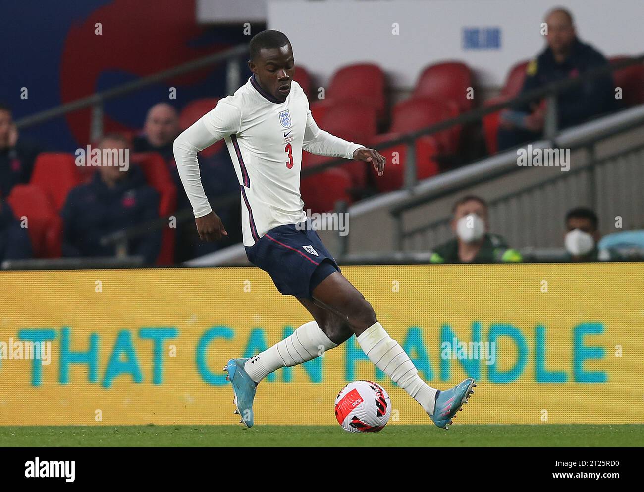 Tyrick Mitchell of England & Crystal Palace on the ball against Ivory ...