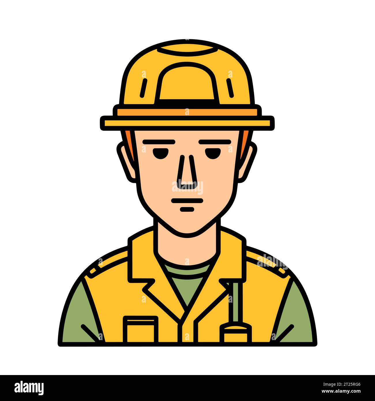 Builder icon. Construction worker icon isolated. Cartoon icon of engineer in flat design. Vector ...
