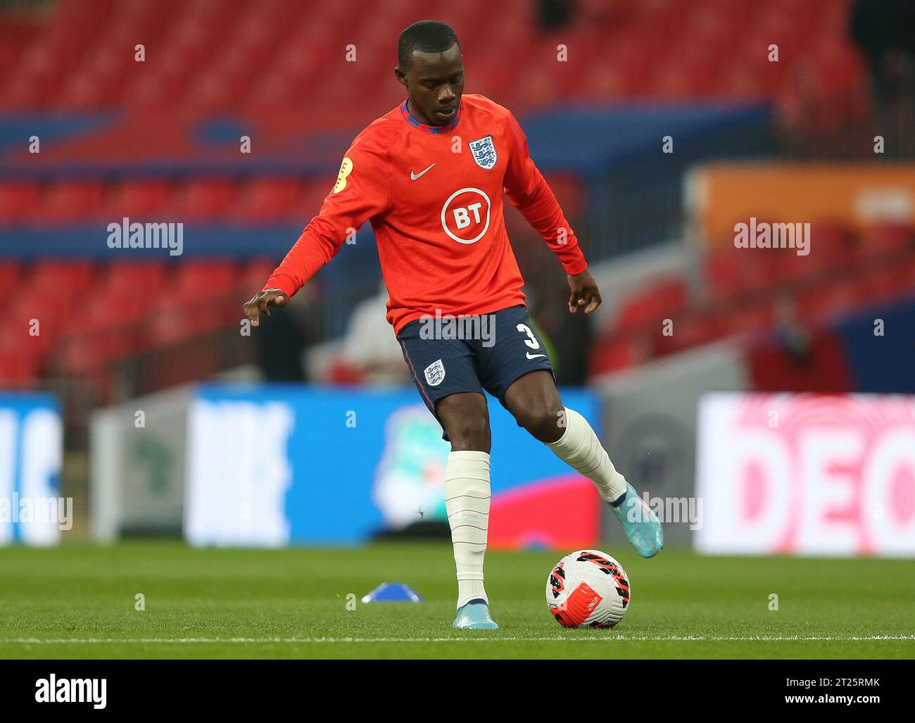 Tyrick Mitchell of England & Crystal Palace warms up ahead of his first ...