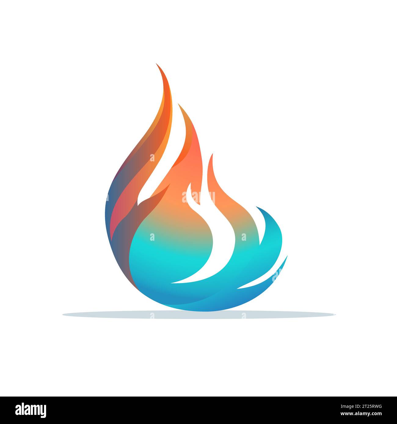 Fire logo design. Colorful flame icon. Bright burning flame or bonfire ...