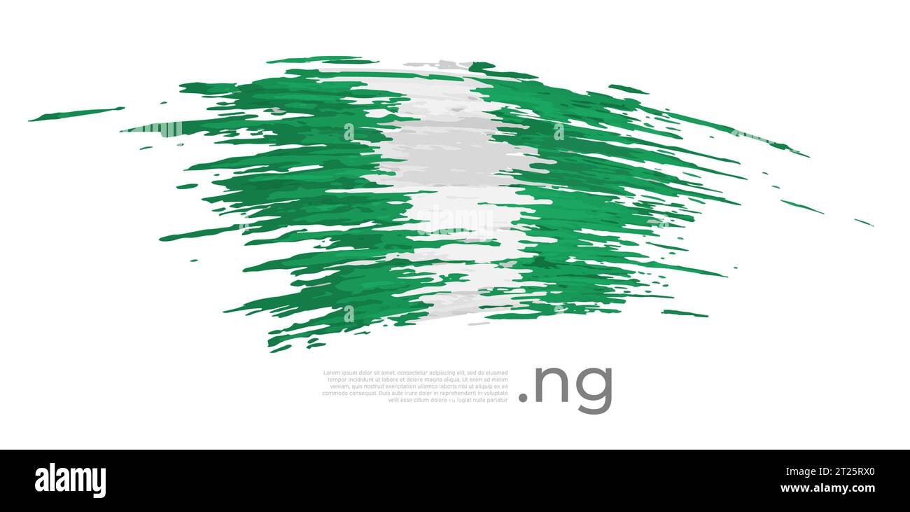 Nigeria flag. Brush strokes, grunge. Stripes colors of the nigerian ...