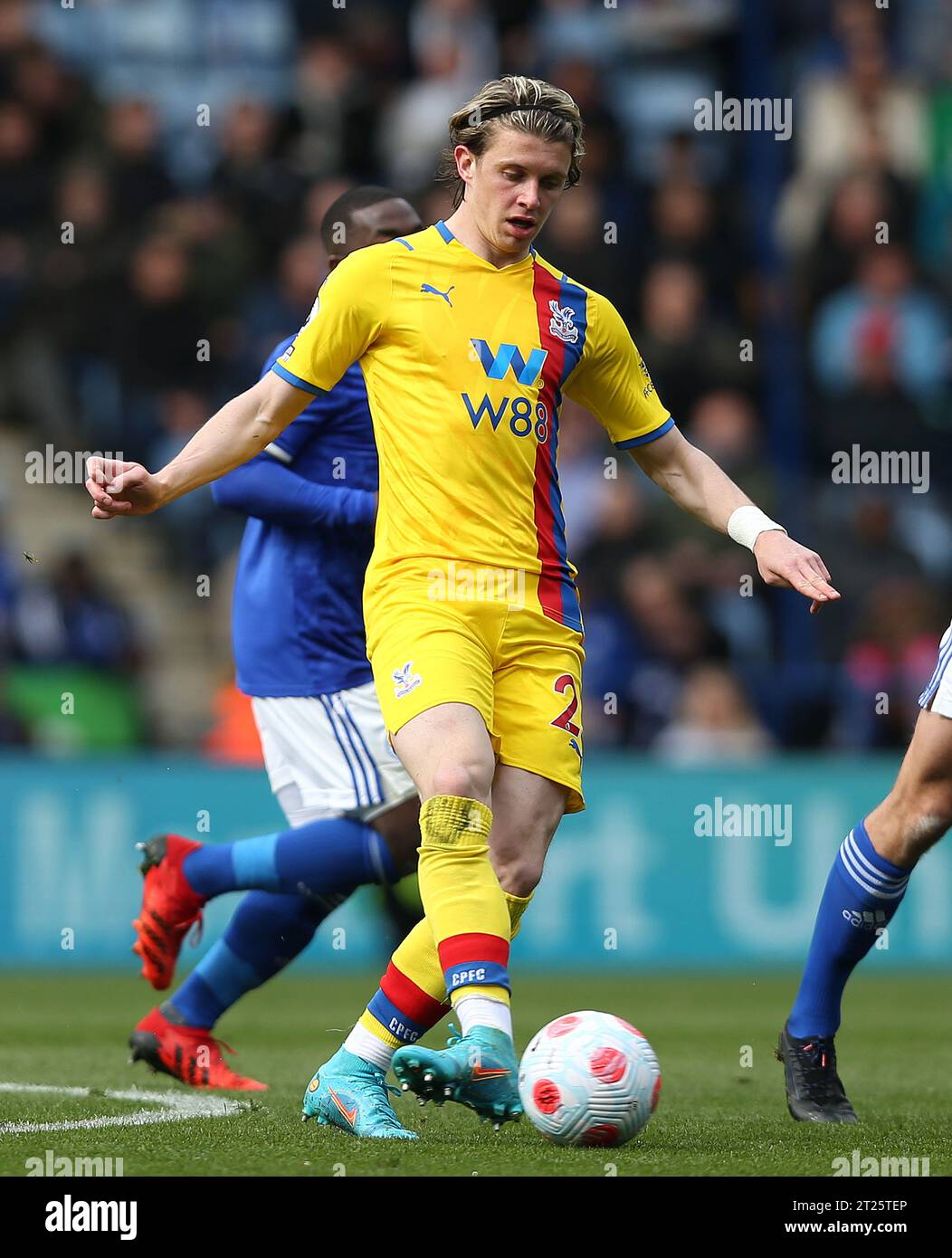 Conor Gallagher of Crystal Palace on the ball against Leicester City ...