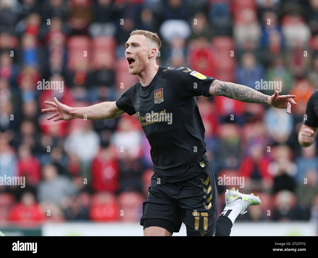 GOAL 1-0, Mitch Pinnock of Northampton Town goal celebration after ...