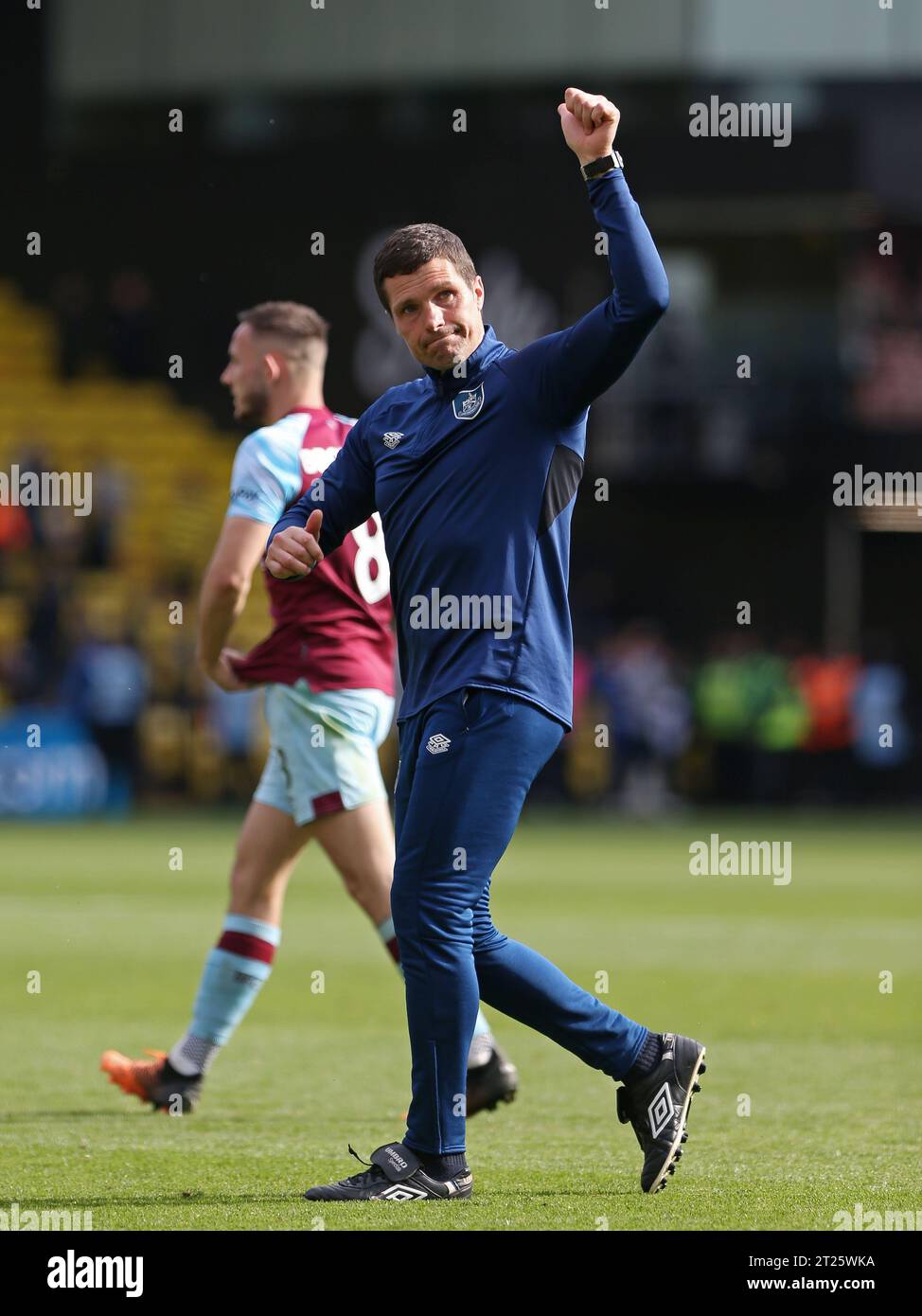 Mike Jackson Manager of Burnley celebrates at the full time whistle ...