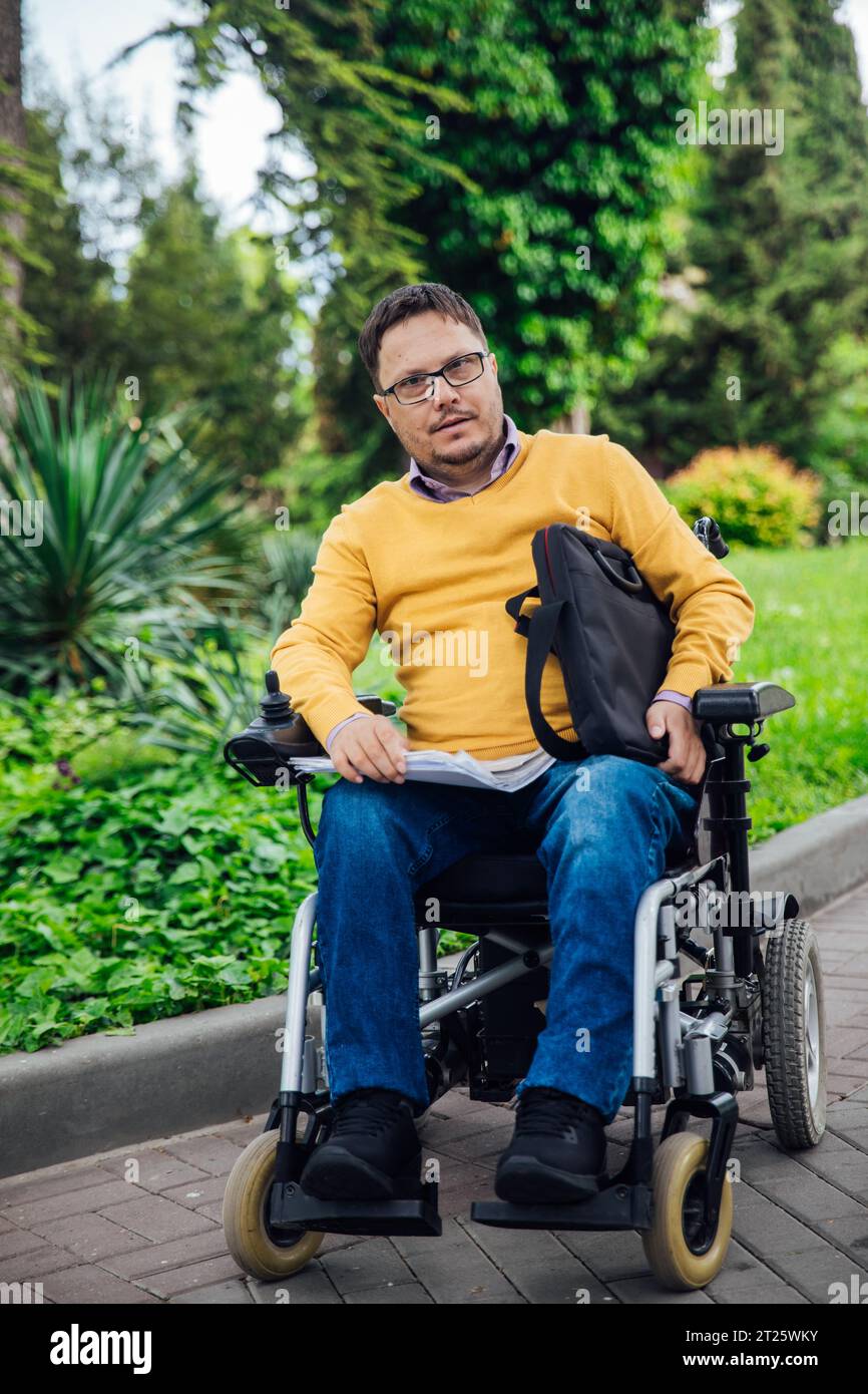 portrait of a special person with disabilities rest walk Stock Photo ...