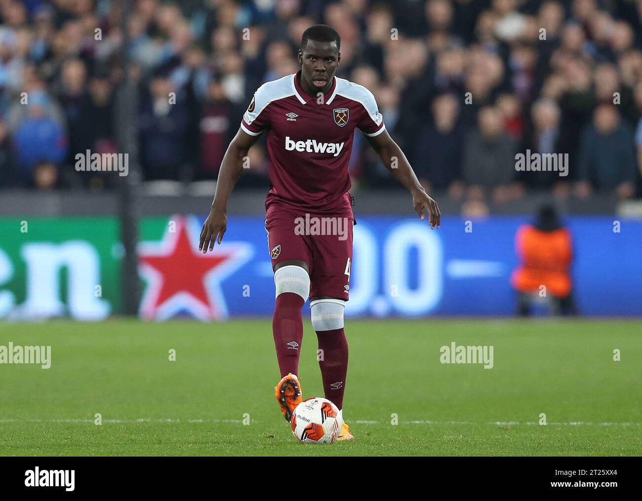 Kurt Zouma of West Ham United on the ball against Sevilla. - West Ham ...