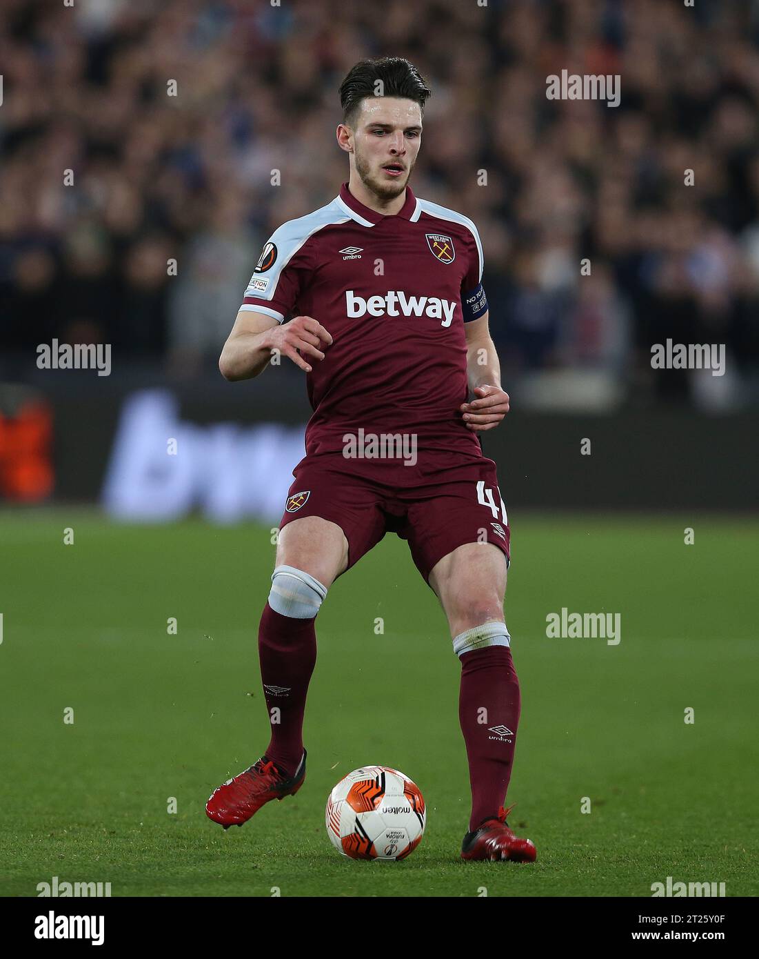 Declan Rice of West Ham United on the ball against Sevilla. - West Ham ...