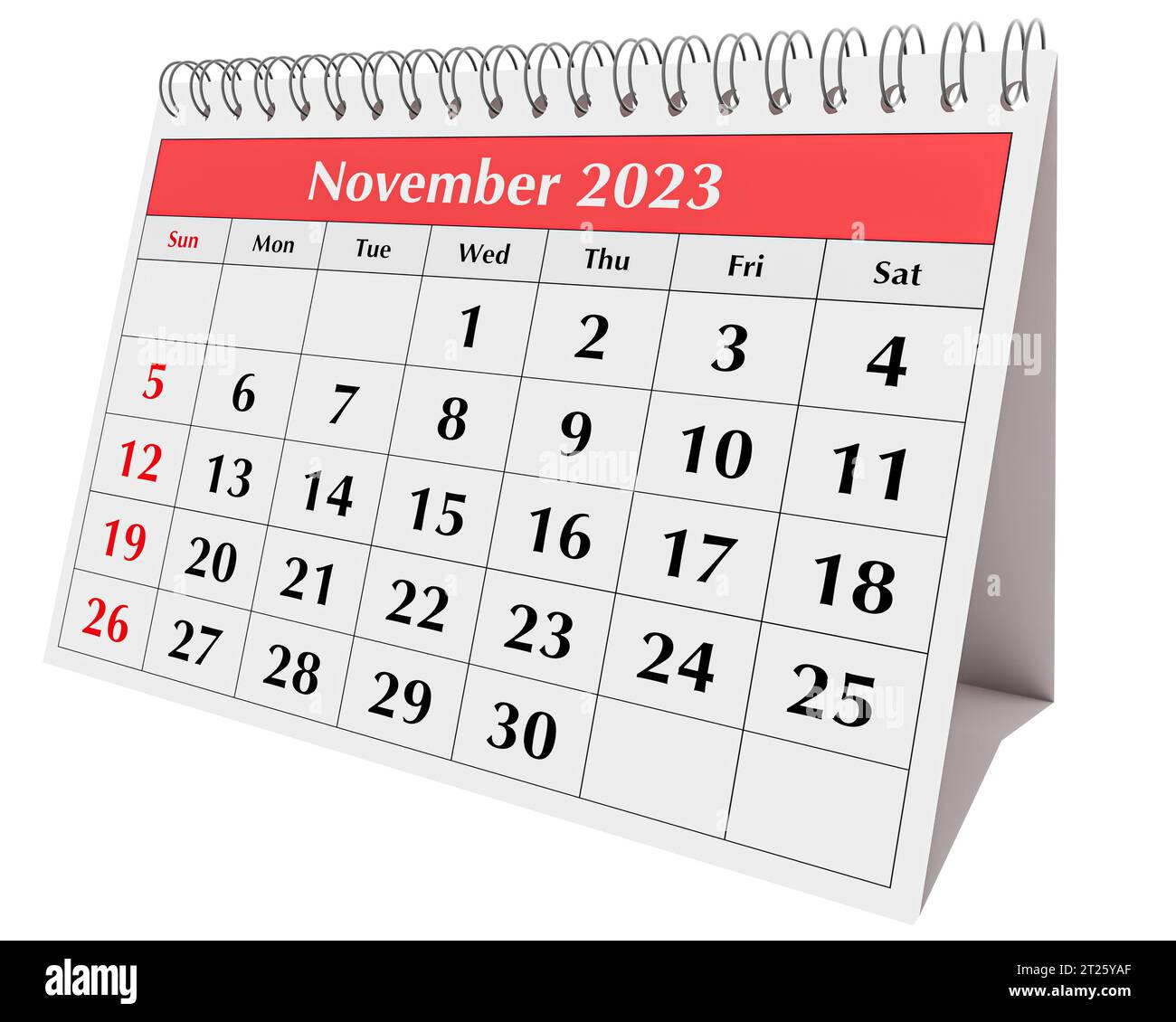 Page of the annual business desk monthly calendar isolated. Date ...